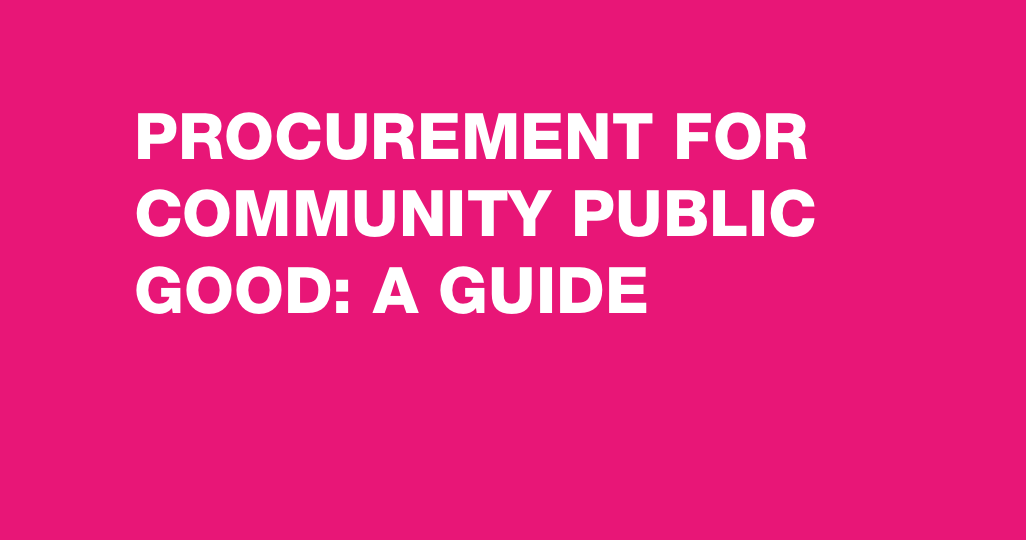 Procurement for Community Public Good: A Guide | Aspire Community Works ...